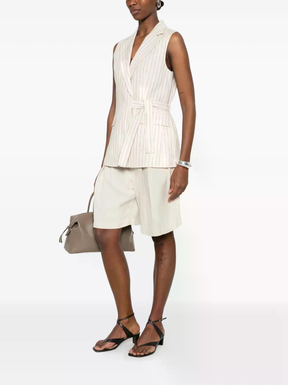 PESERICO Striped Tie-Waist Sleeveless Vest