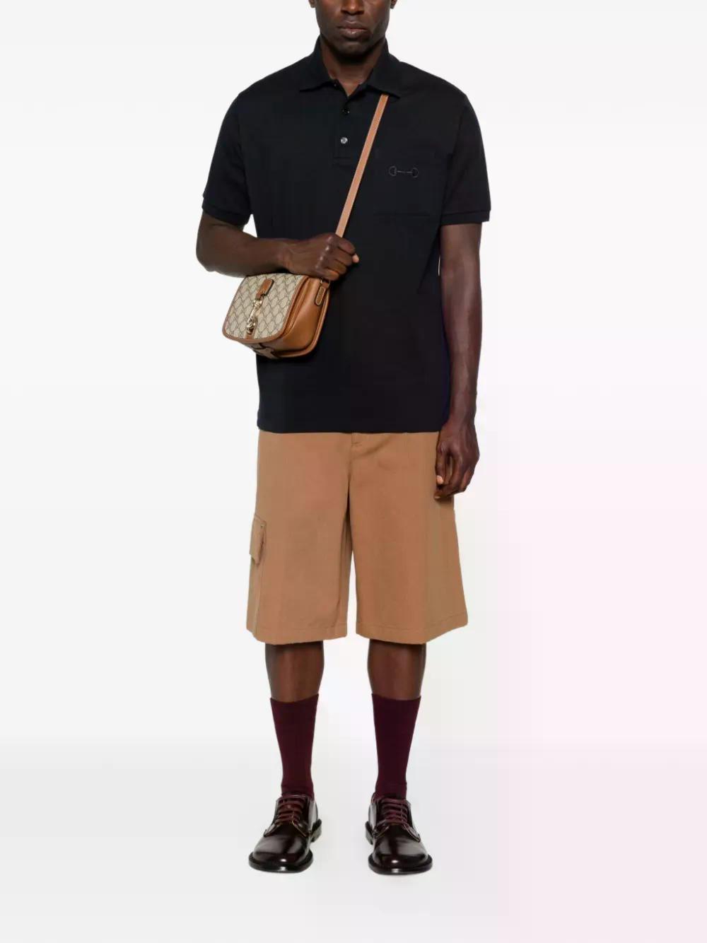 GUCCI horsebit-embroidered polo shirt