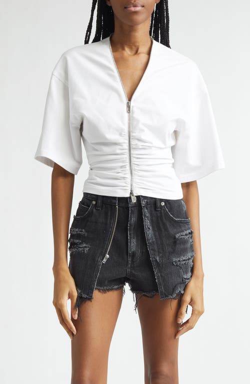 ALEXANDER WANG Ruched Knit Zip Top
