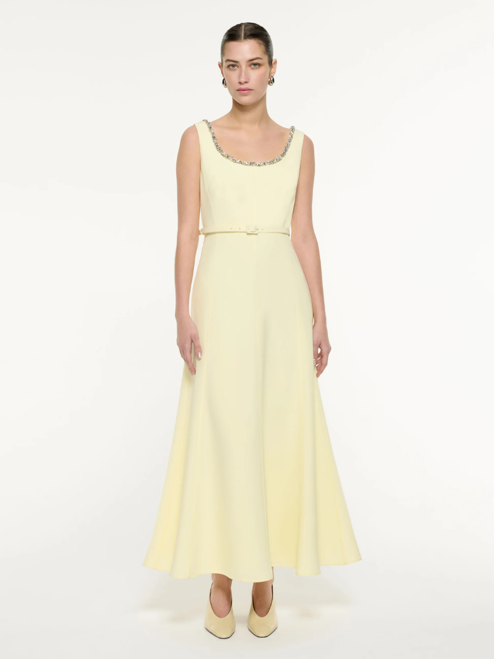 ROLAND MOURET Embellished Heavy Cady Maxi Dress