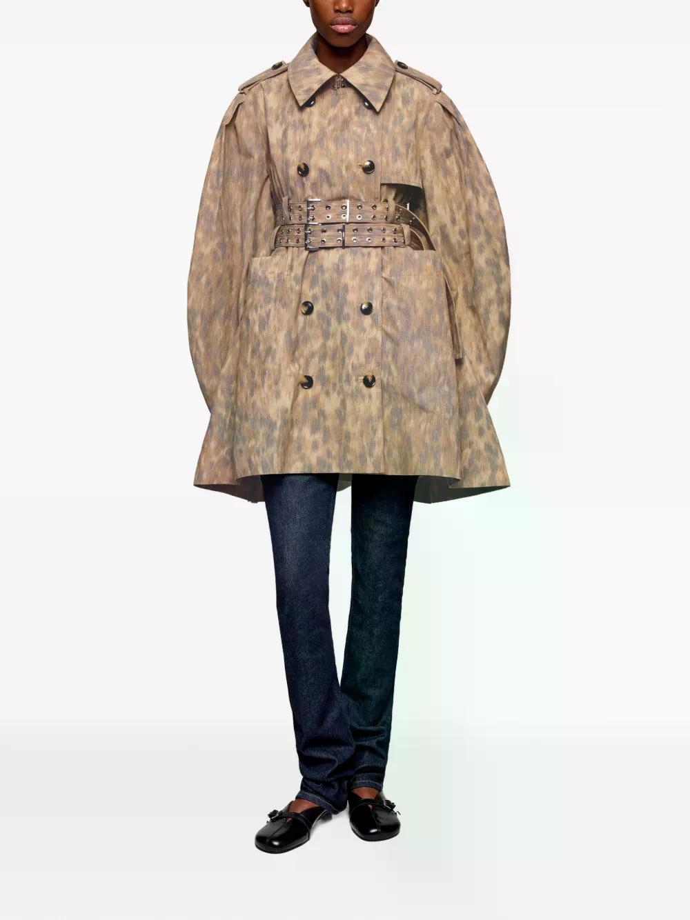 GANNI GANNI Printed Cotton Trench Coat