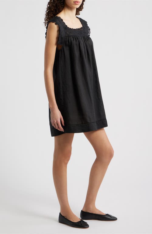 DÔEN Almadia Lace Trim Ramie Mini Dress