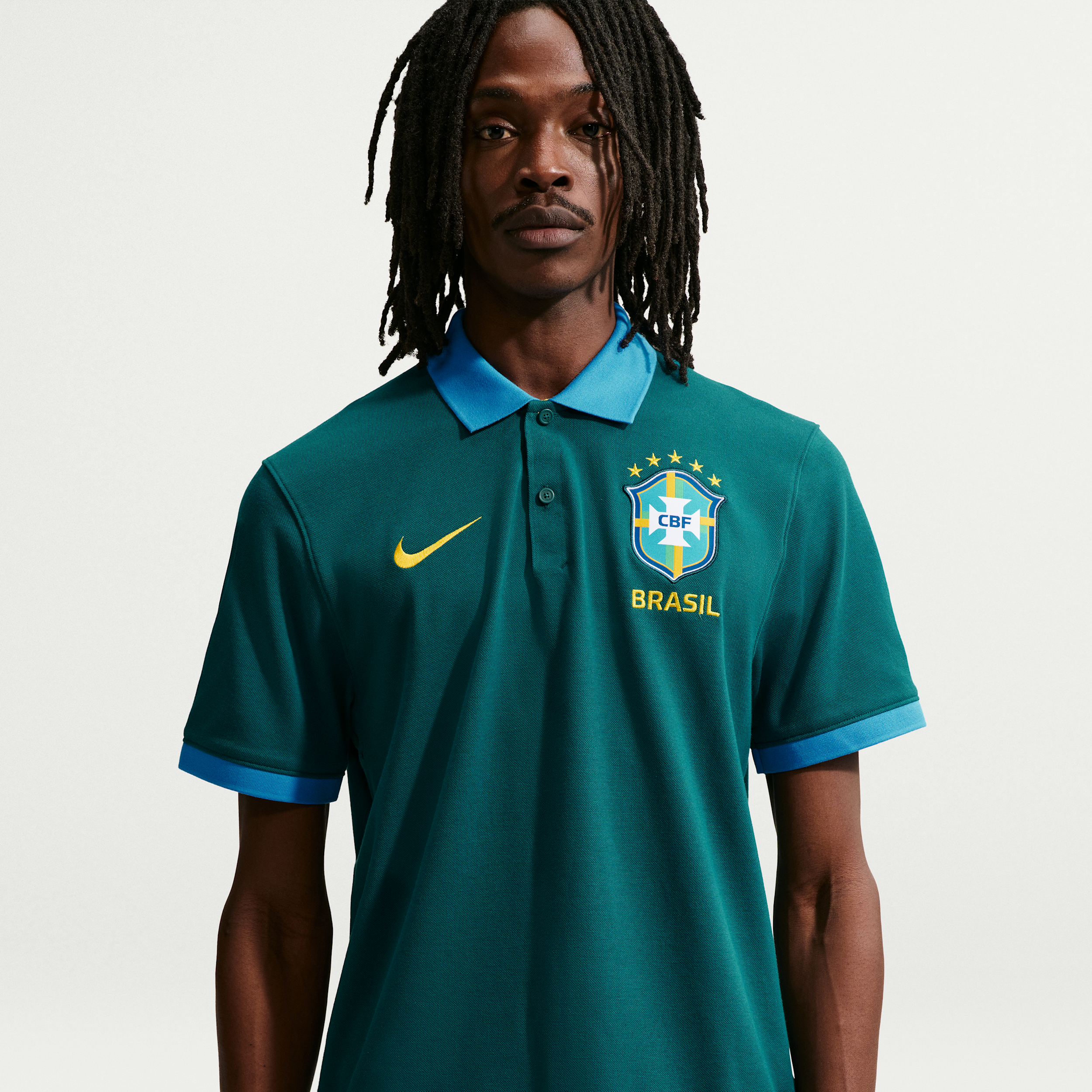 NIKE brazil the men's polo men's dri-fit soccer polo