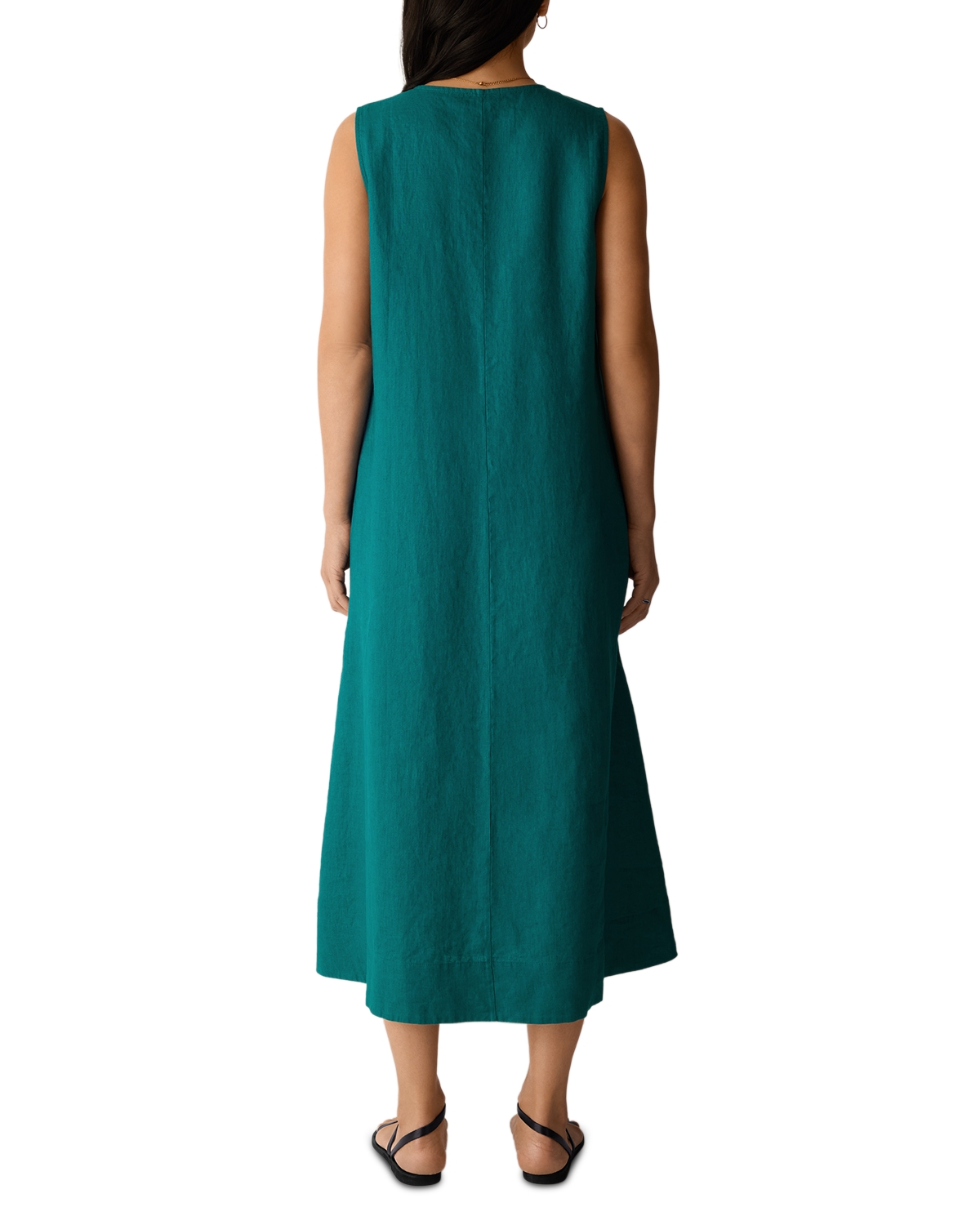 Eileen Fisher Textured Crepe Dress In Bark - 75% Off | Editorialist