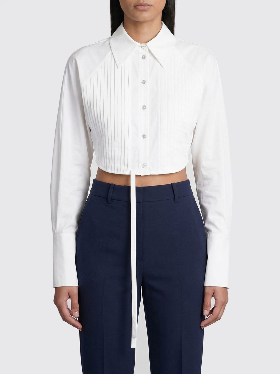 BLUMARINE Blumarine Cotton Poplin Cropped Shirt