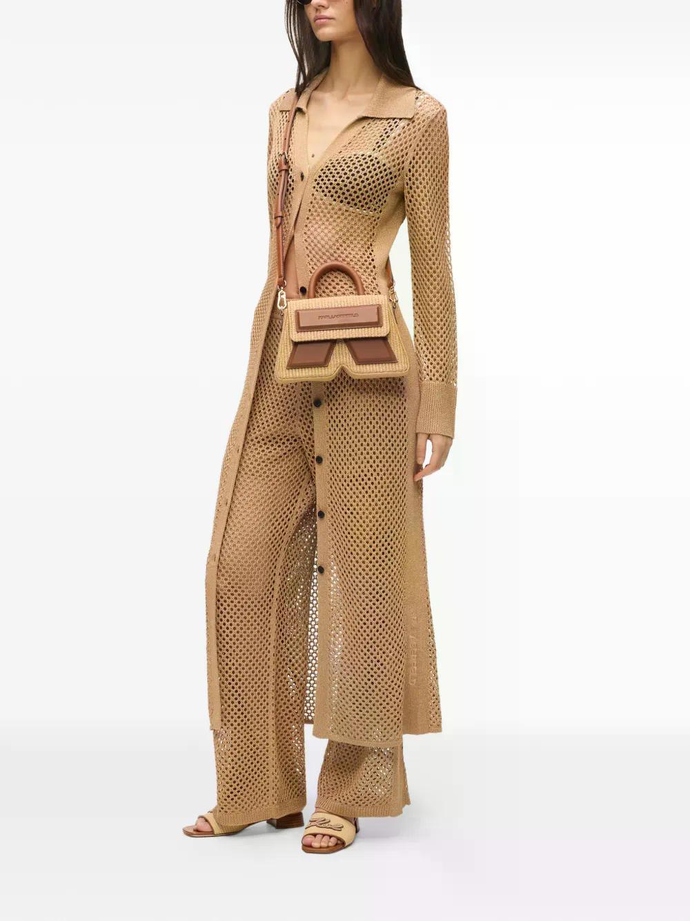 KARL LAGERFELD Ikon/K Raffia Cross Body Bag