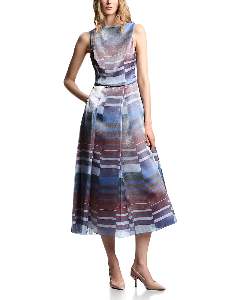 EMPORIO ARMANI Emporio Armani Sleeveless Geometric Print Midi Dress