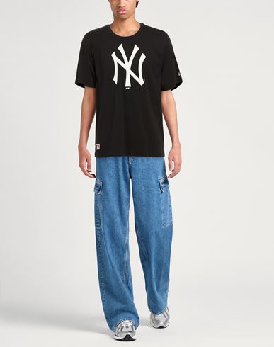 NEW ERA man t-shirt black size s cotton