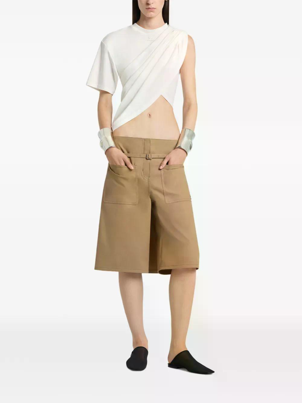 COURREGES Belted A-Line Shorts