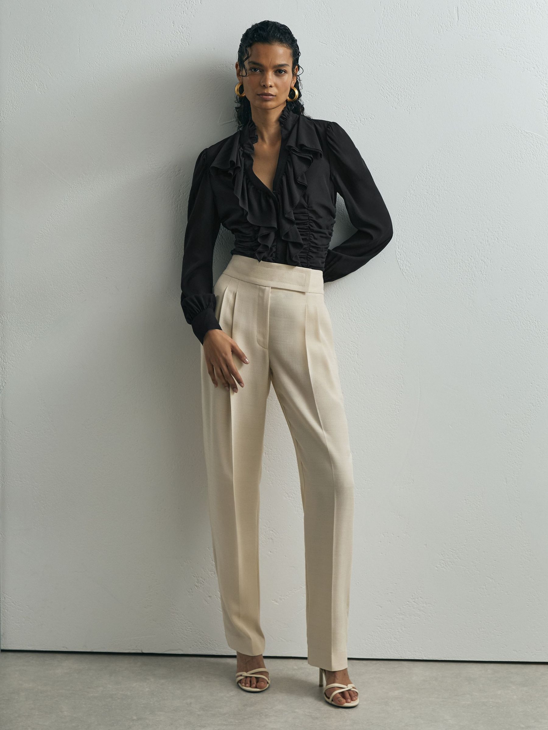 ATELIER Atelier Silk-Blend Ruffled Blouse