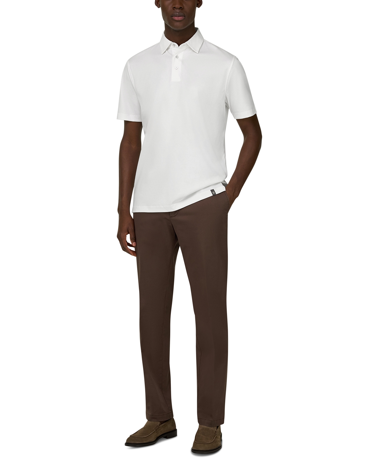 BOGGI MILANO cotton, polyester, and silk blend polo shirt
