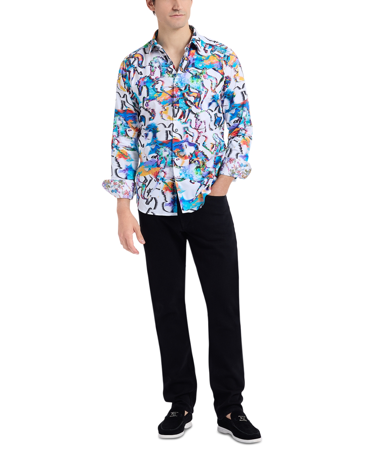 ROBERT GRAHAM mane event abstract print woven shirt