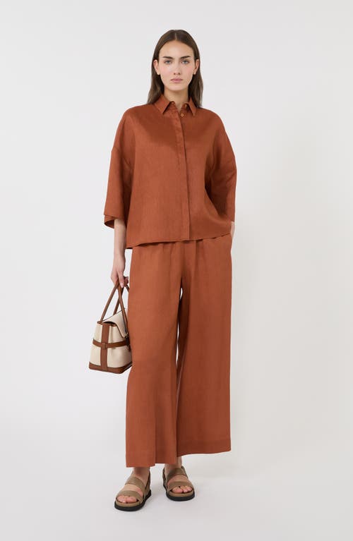 MM BY MAX MARA Canneti Linen Pull-On Wide Leg Pants
