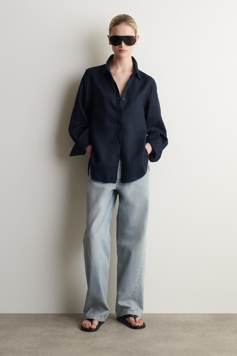 COS COS Button-Down Collar Linen Shirt