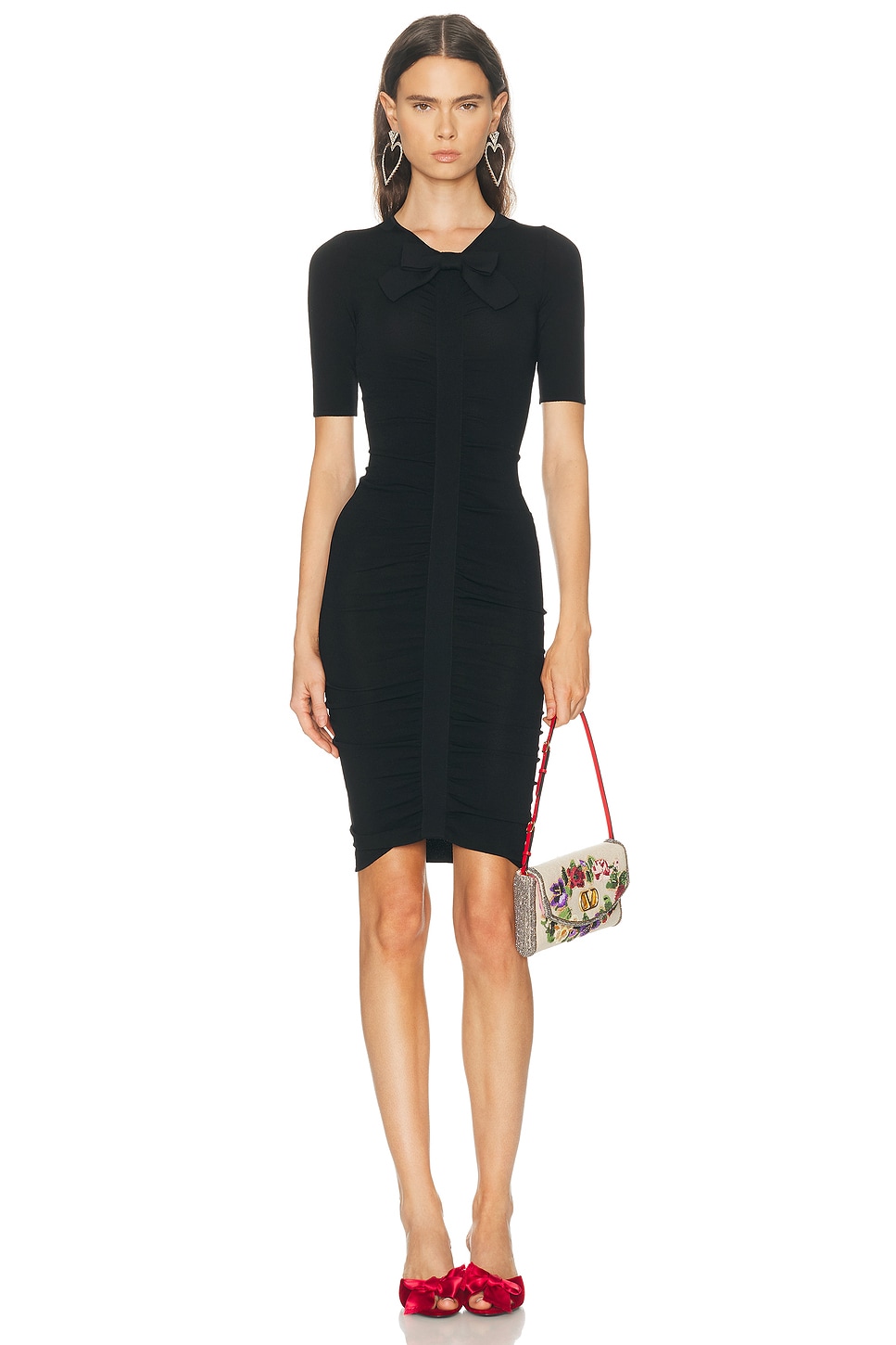 VALENTINO Rouche Knit Dress