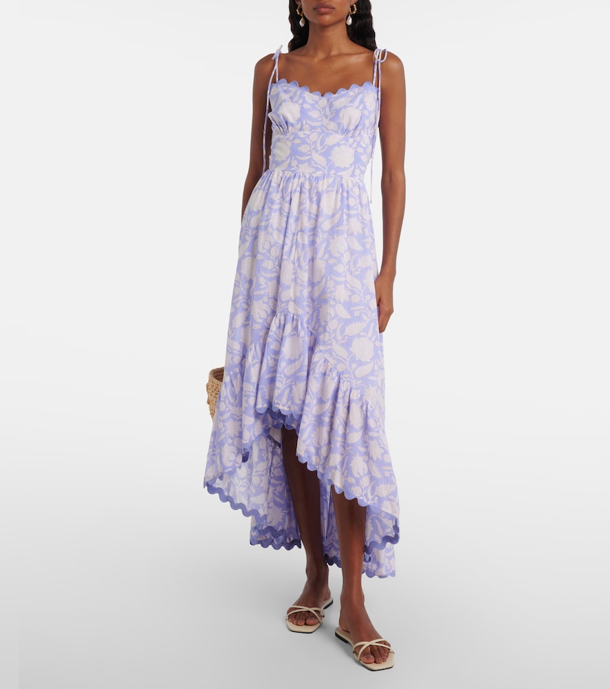 JULIET DUNN Juliet Dunn Asymmetrical Floral Midi Dress