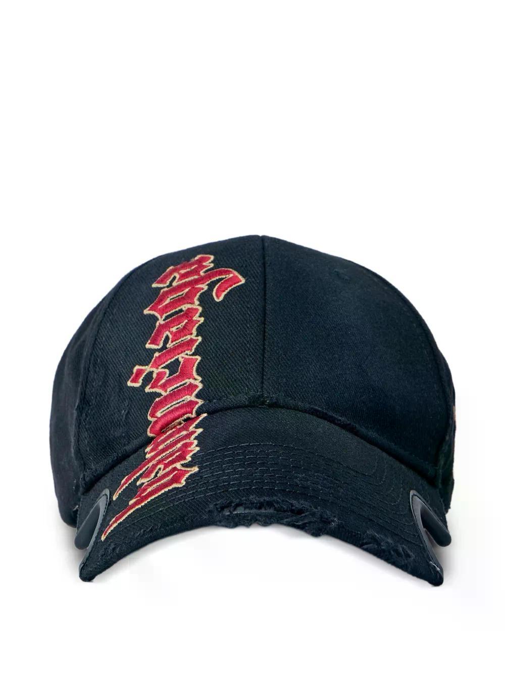 Balenciaga Logo-Embroidered Ditreed Denim Cap In Grey - 30% Off