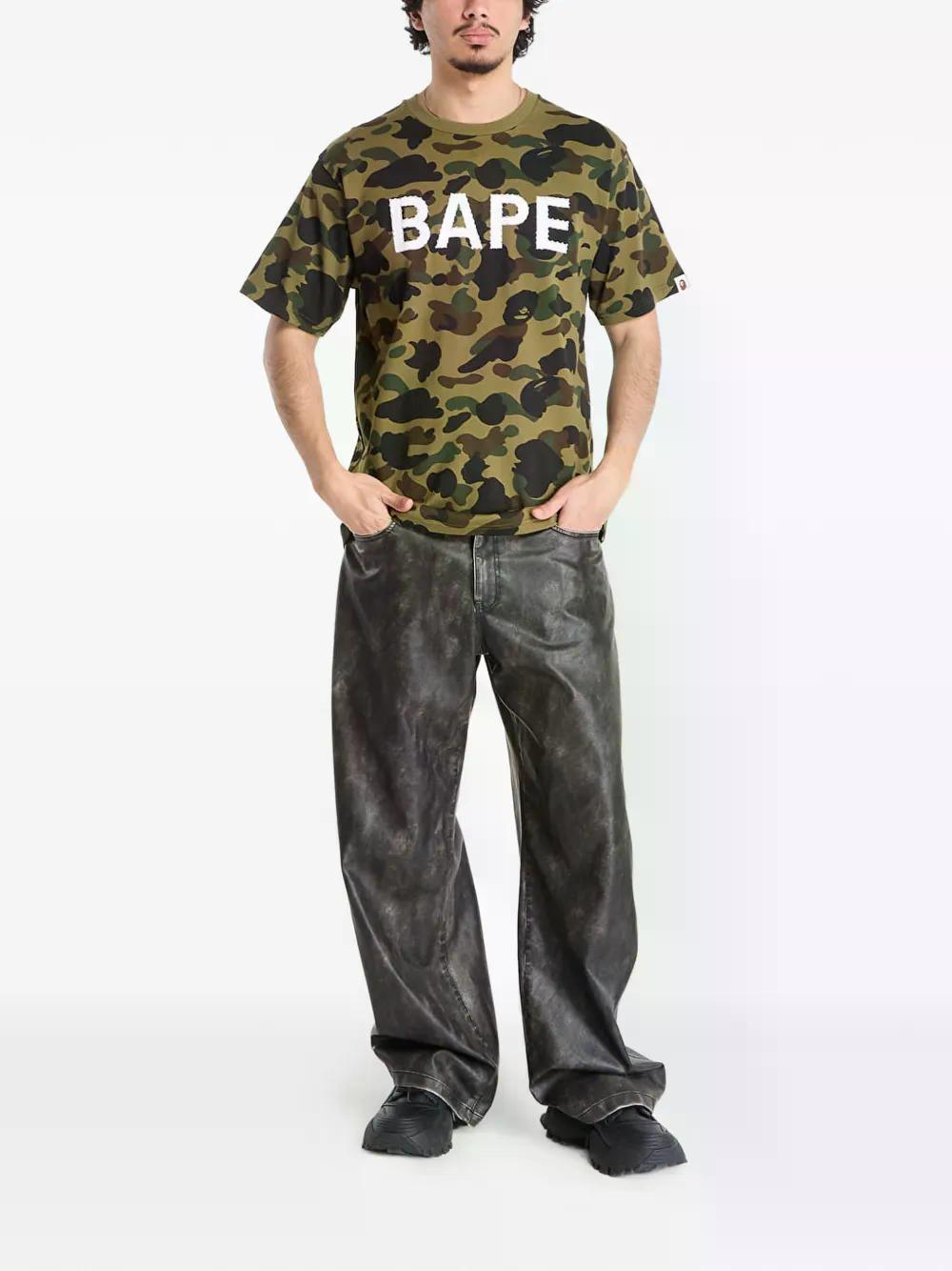 A BATHING APE Camo Rhinestone T-Shirt