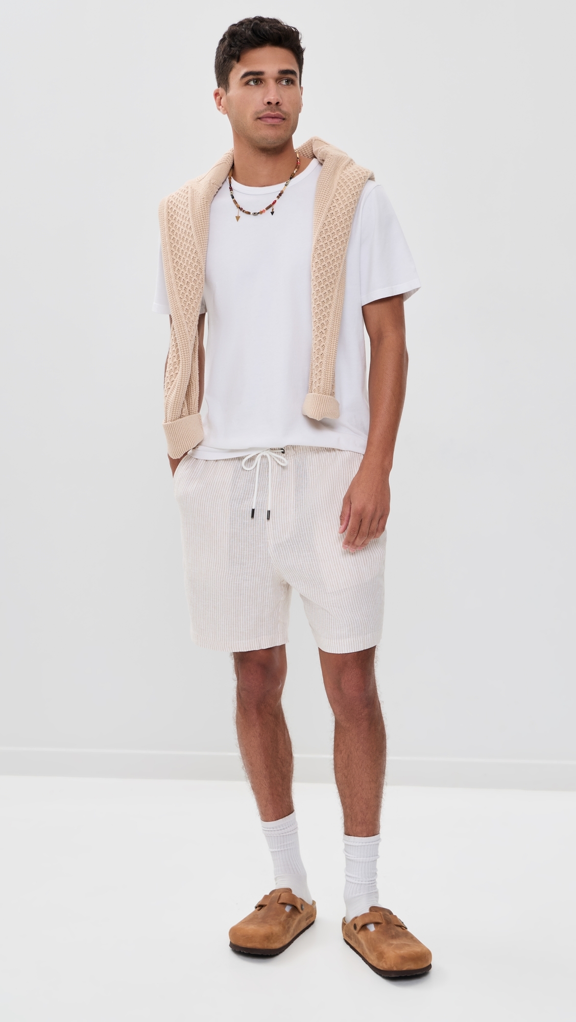 ONIA Classic Pull-On Linen Shorts