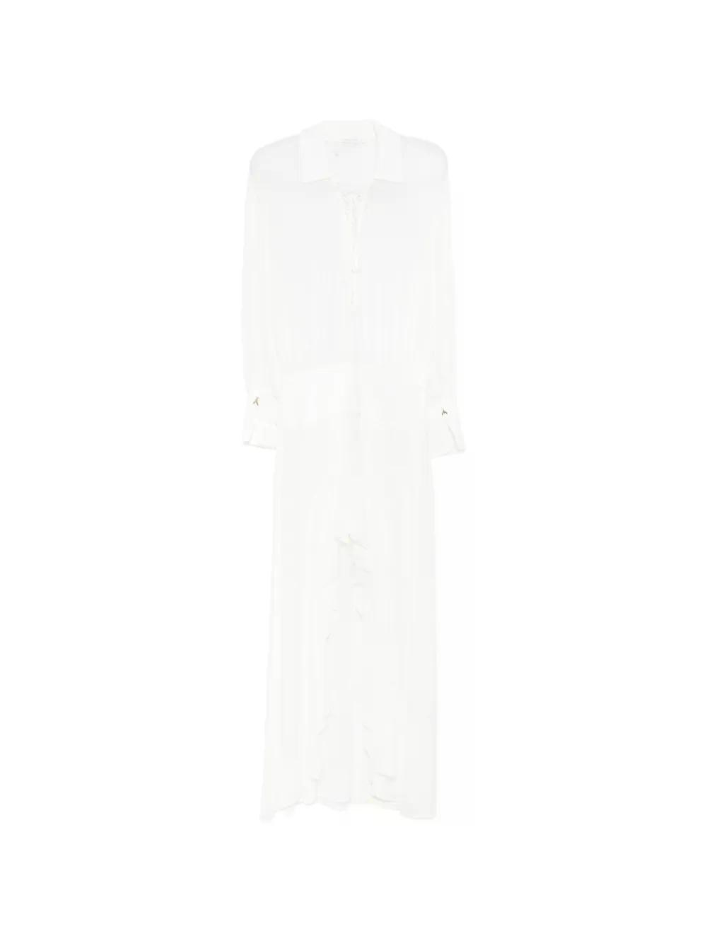 PATRIZIA PEPE Lace-Up Ruffled Asymmetric Dress
