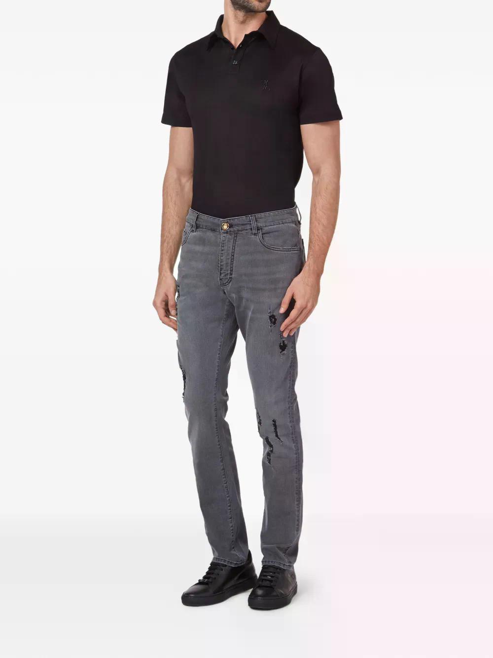 BILLIONAIRE Distressed Straight-Cut Jeans