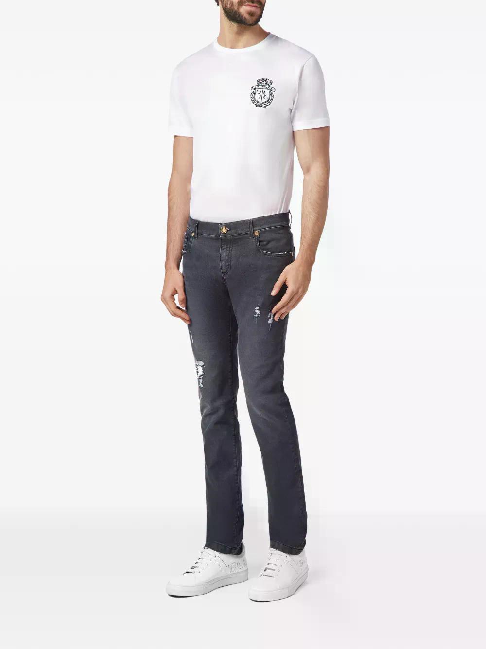 BILLIONAIRE Washed Badge Jeans
