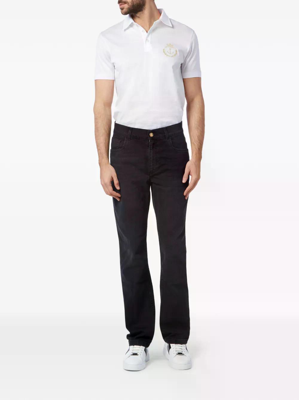 BILLIONAIRE Embroidered Stone-Wash Jeans