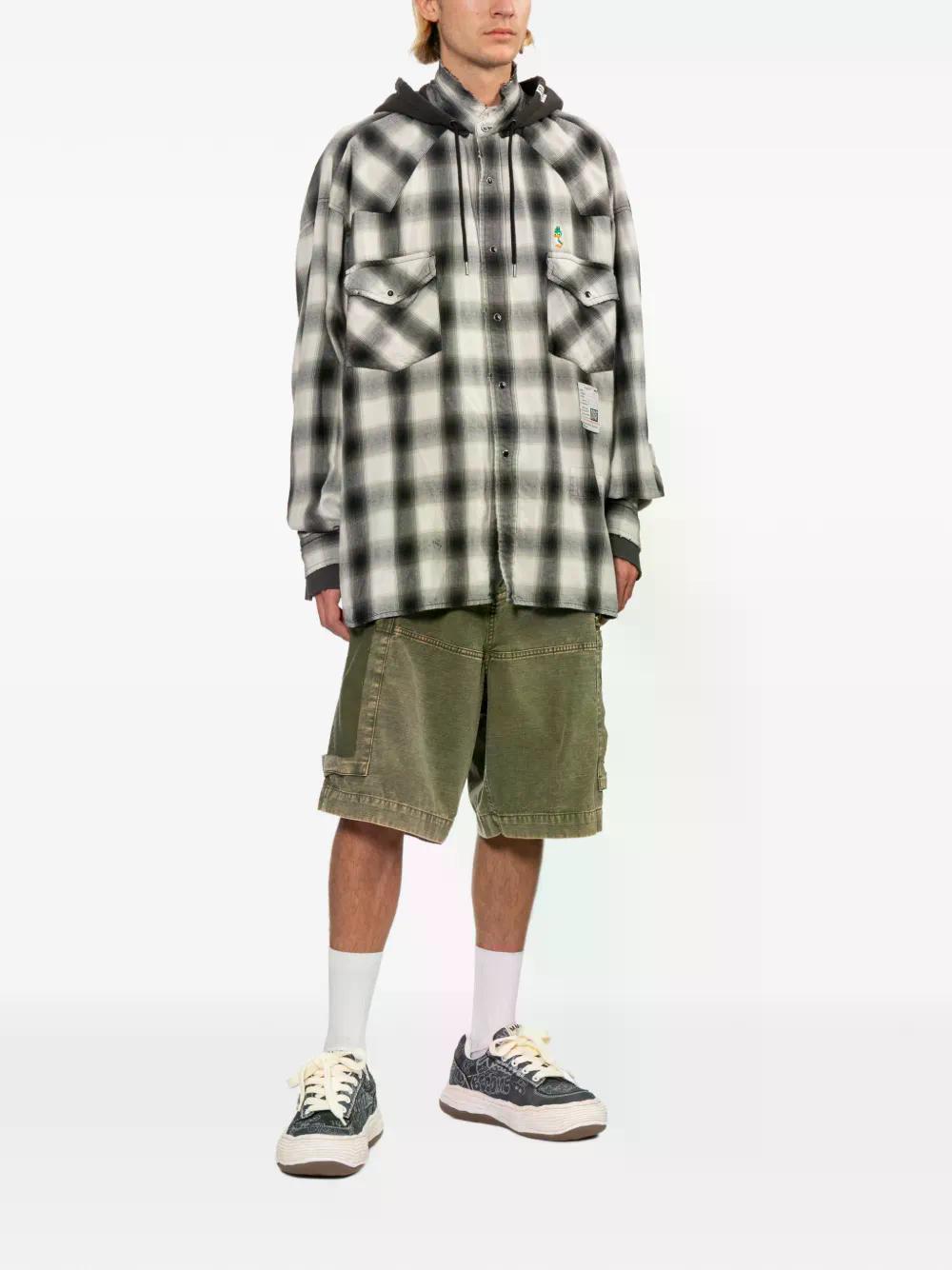 MIHARA YASUHIRO hooded checked shirt