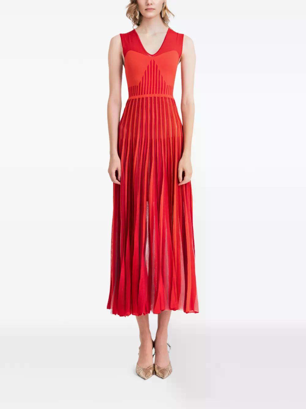 GEMY MAALOUF Heart-Shaped Pleated Midi Dress