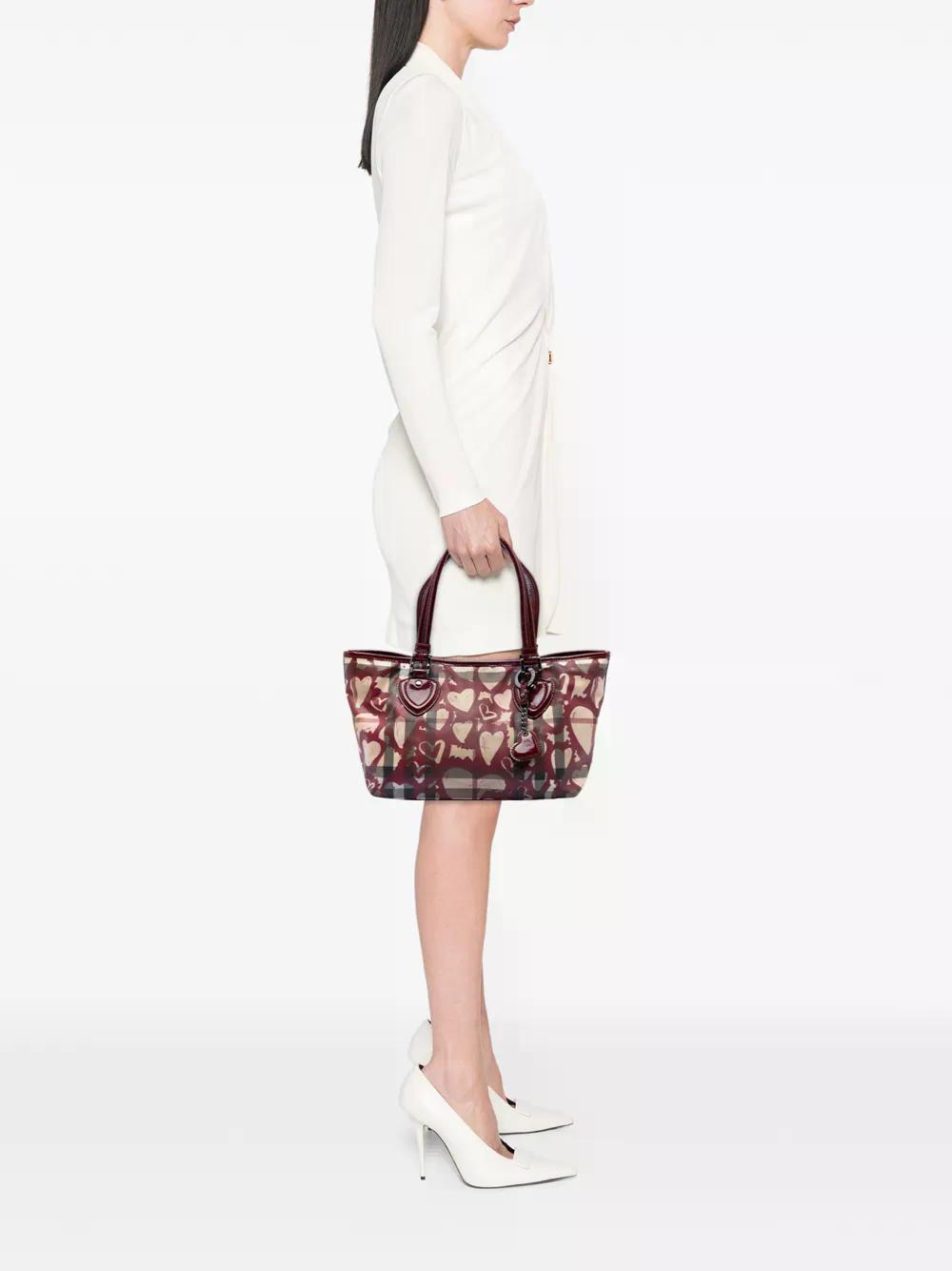 BURBERRY 2000-2017 House Check Hearts Gracie Tote Bag