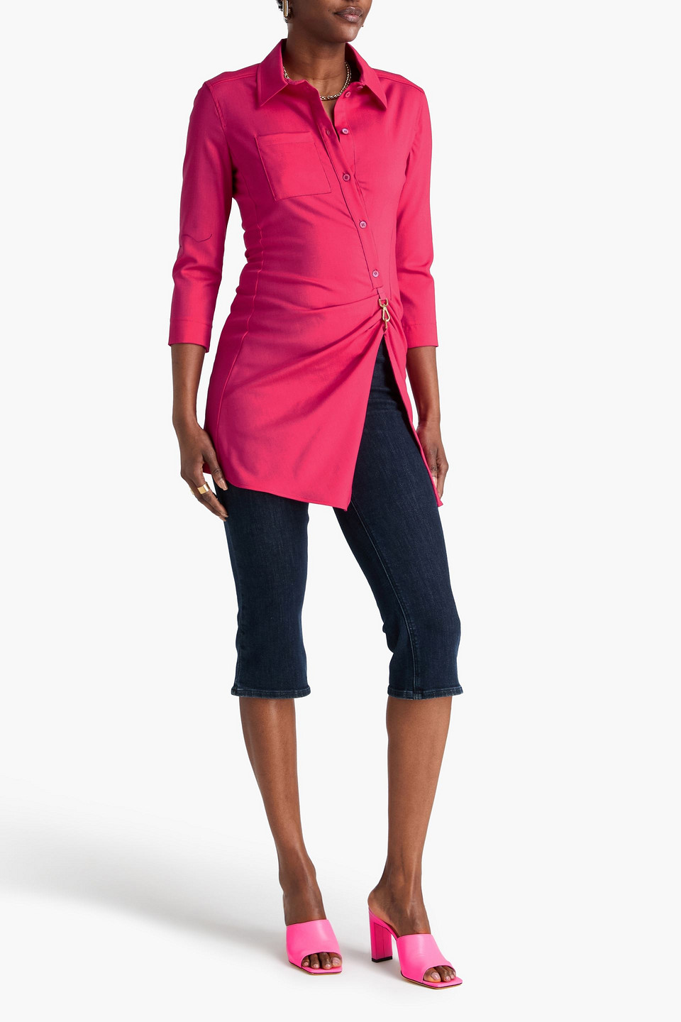 JACQUEMUS Draped Wool-Blend Tunic