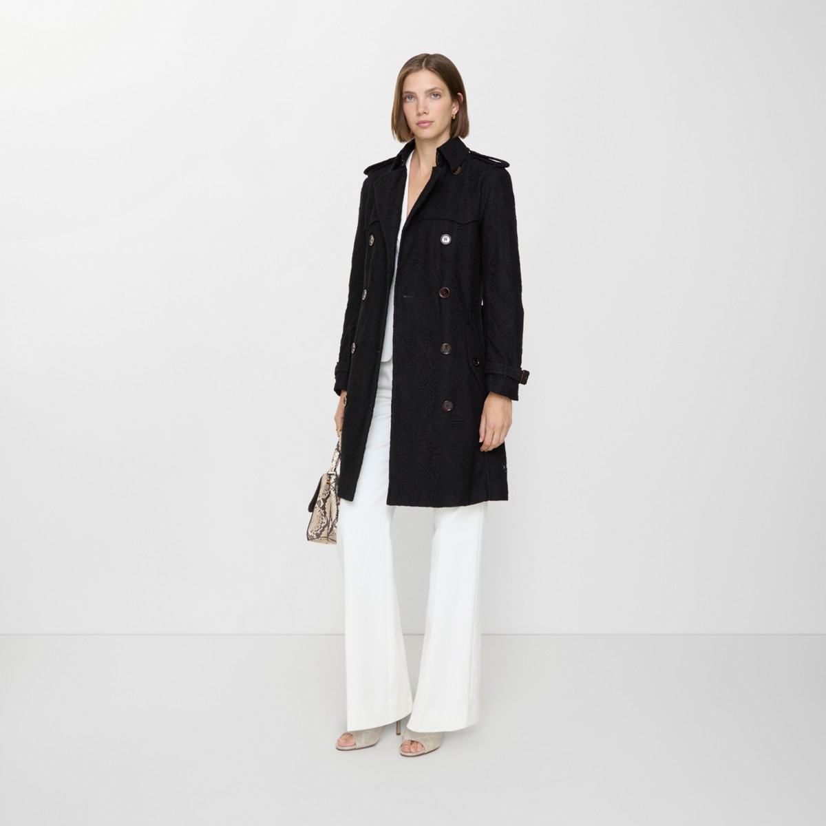 BURBERRY Burberry Mid-Length Paisley Lace Foxfield Trench Coat