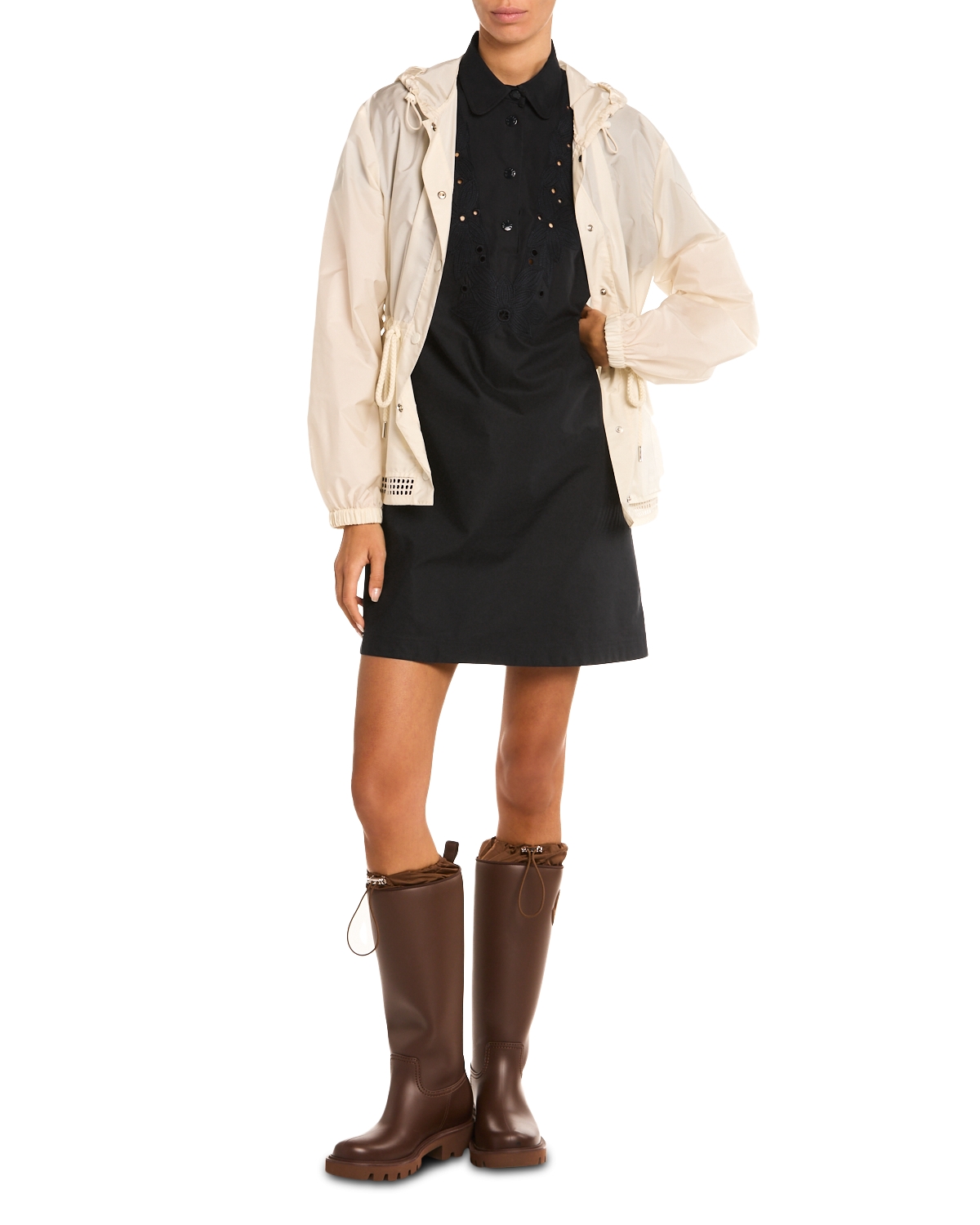 MONCLER Eyelet Mini Dress