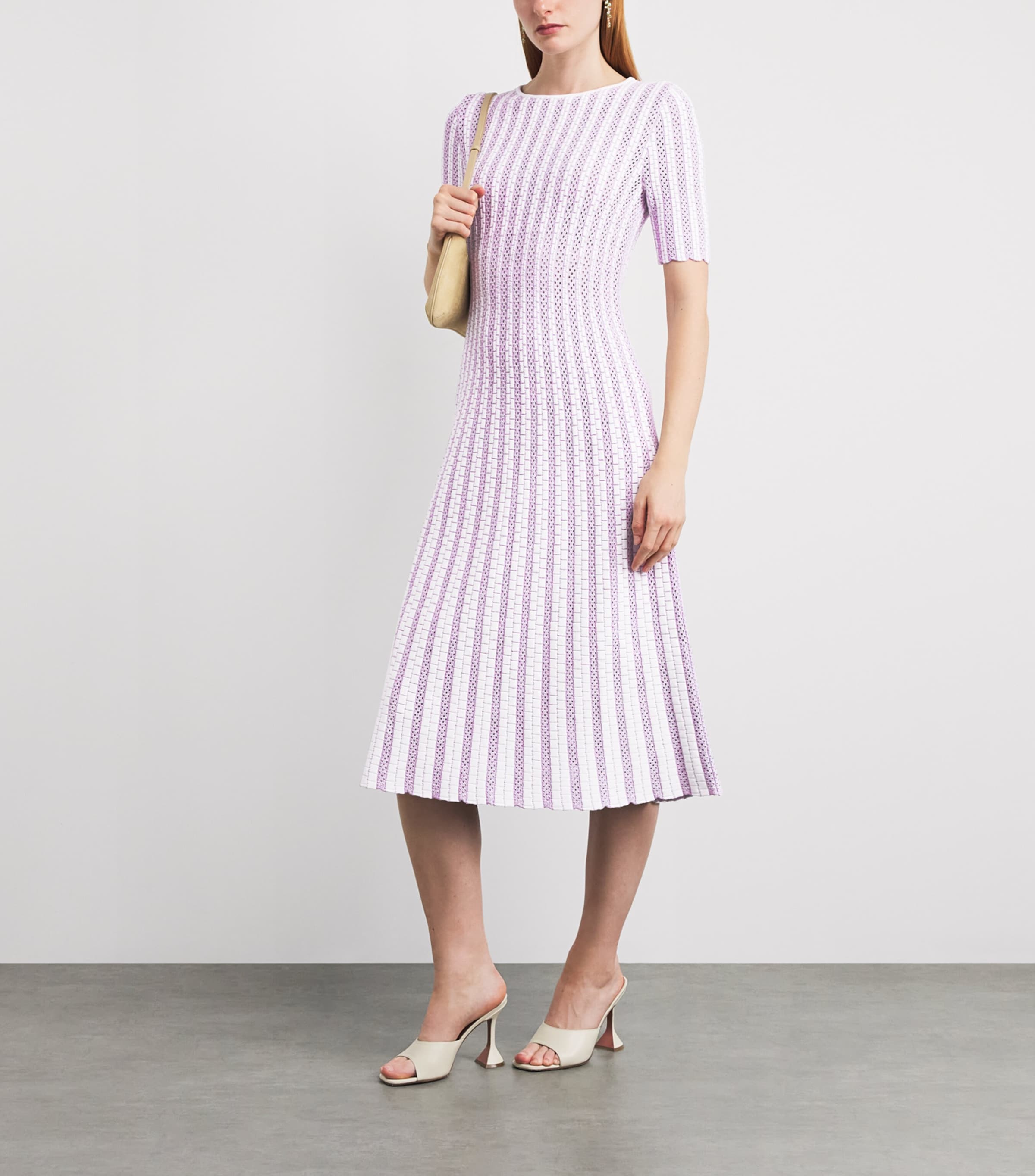 ANTONINO VALENTI Openwork Knit Margherita Midi Dress