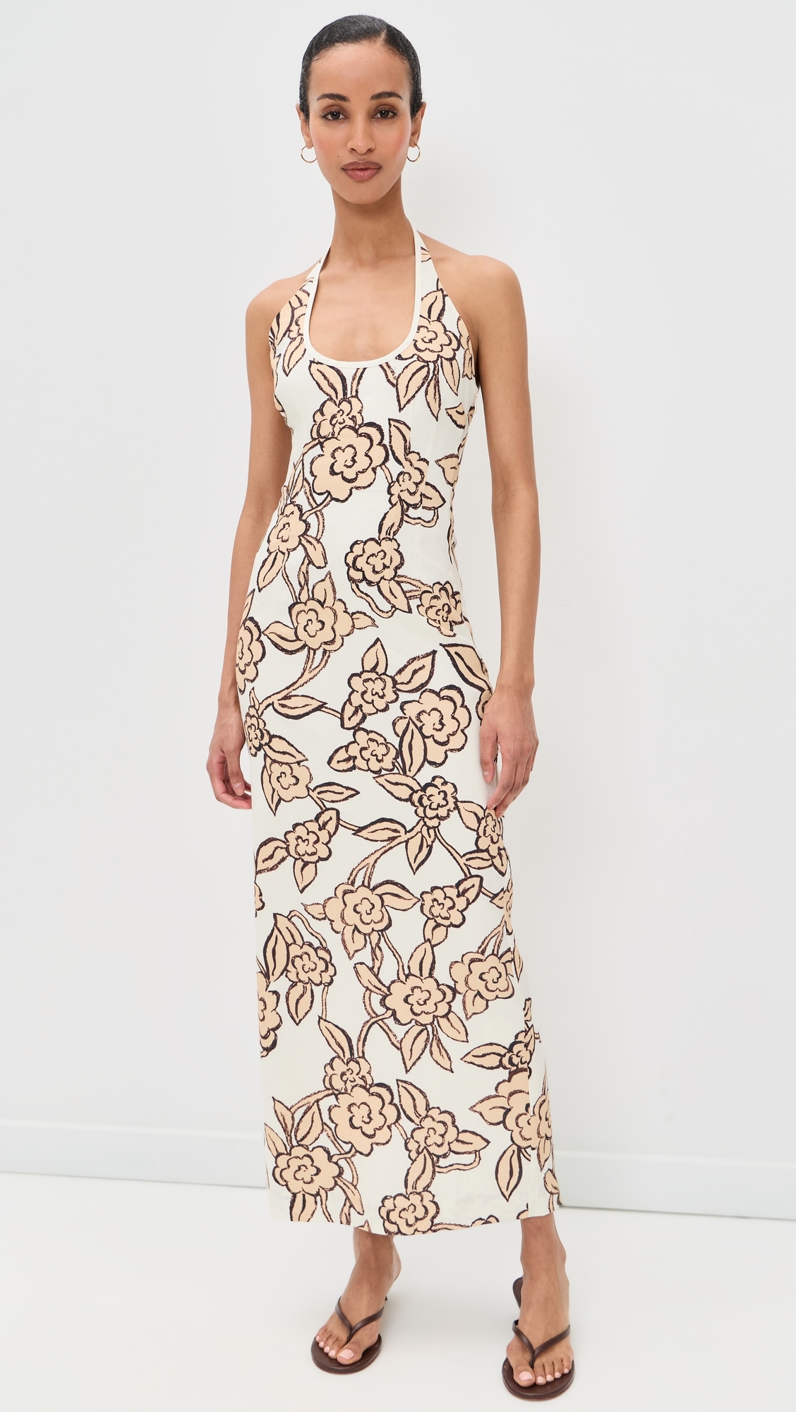 Porridge Halter Utility Midi Dress In Beige - 82% Off | Editorialist