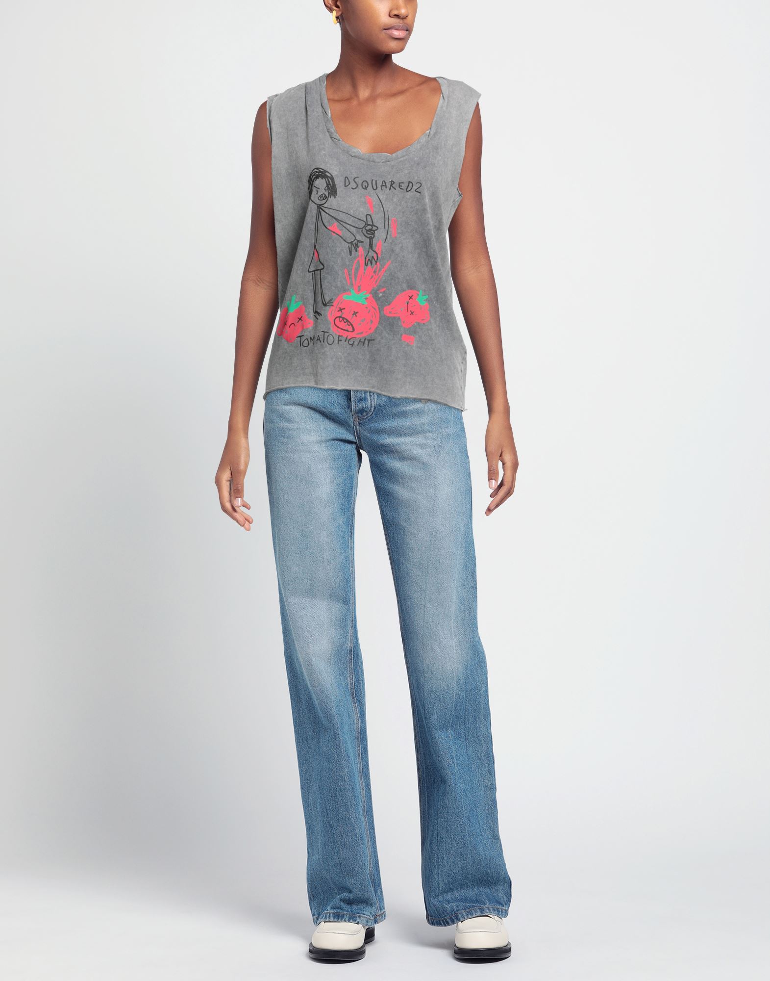 DSQUARED2 DSQUARED2 Cotton Graphic Sleeveless T-Shirt