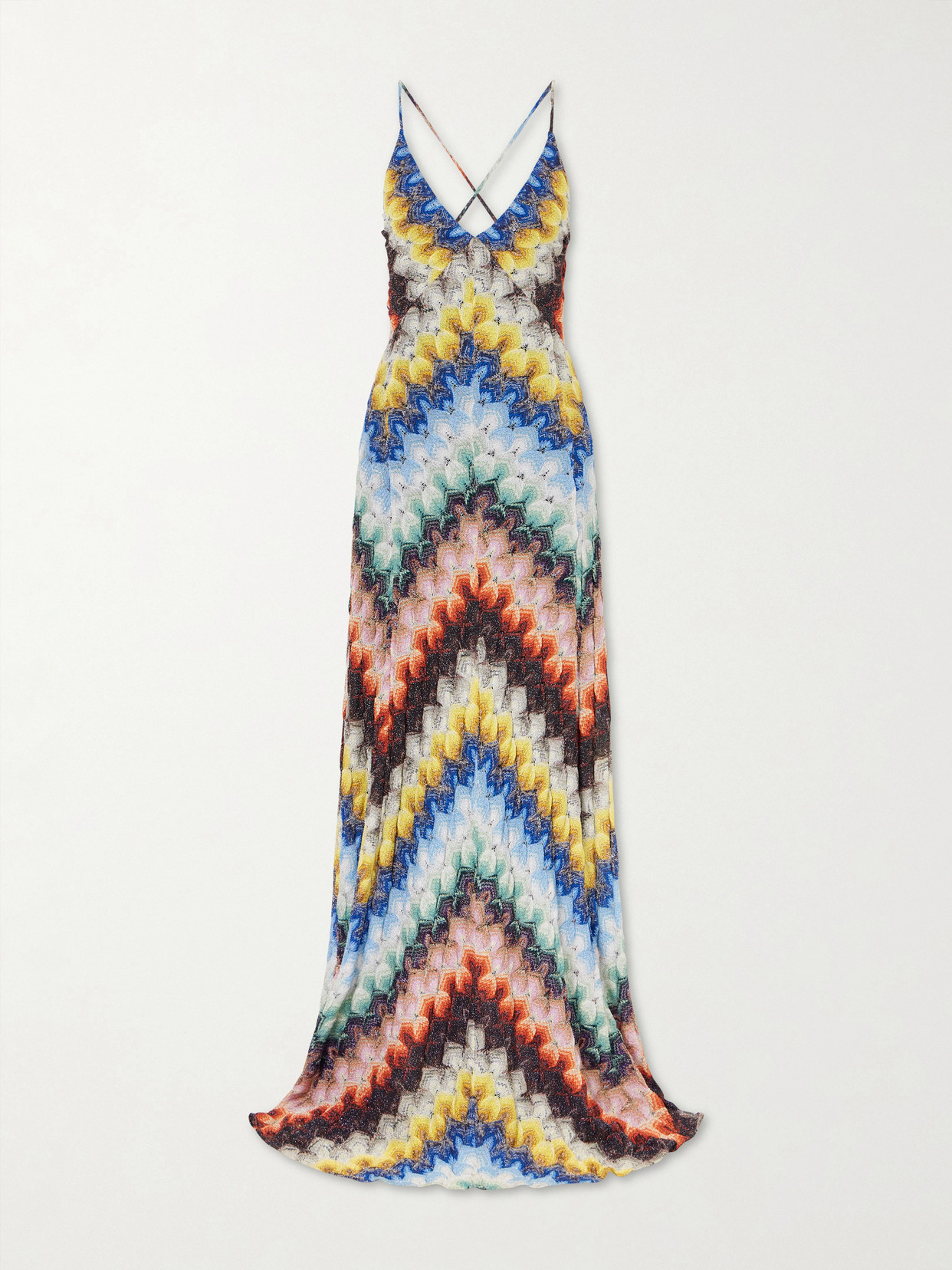 m missoni metallic crochet-knit maxi dress - Multi Bridal Resort