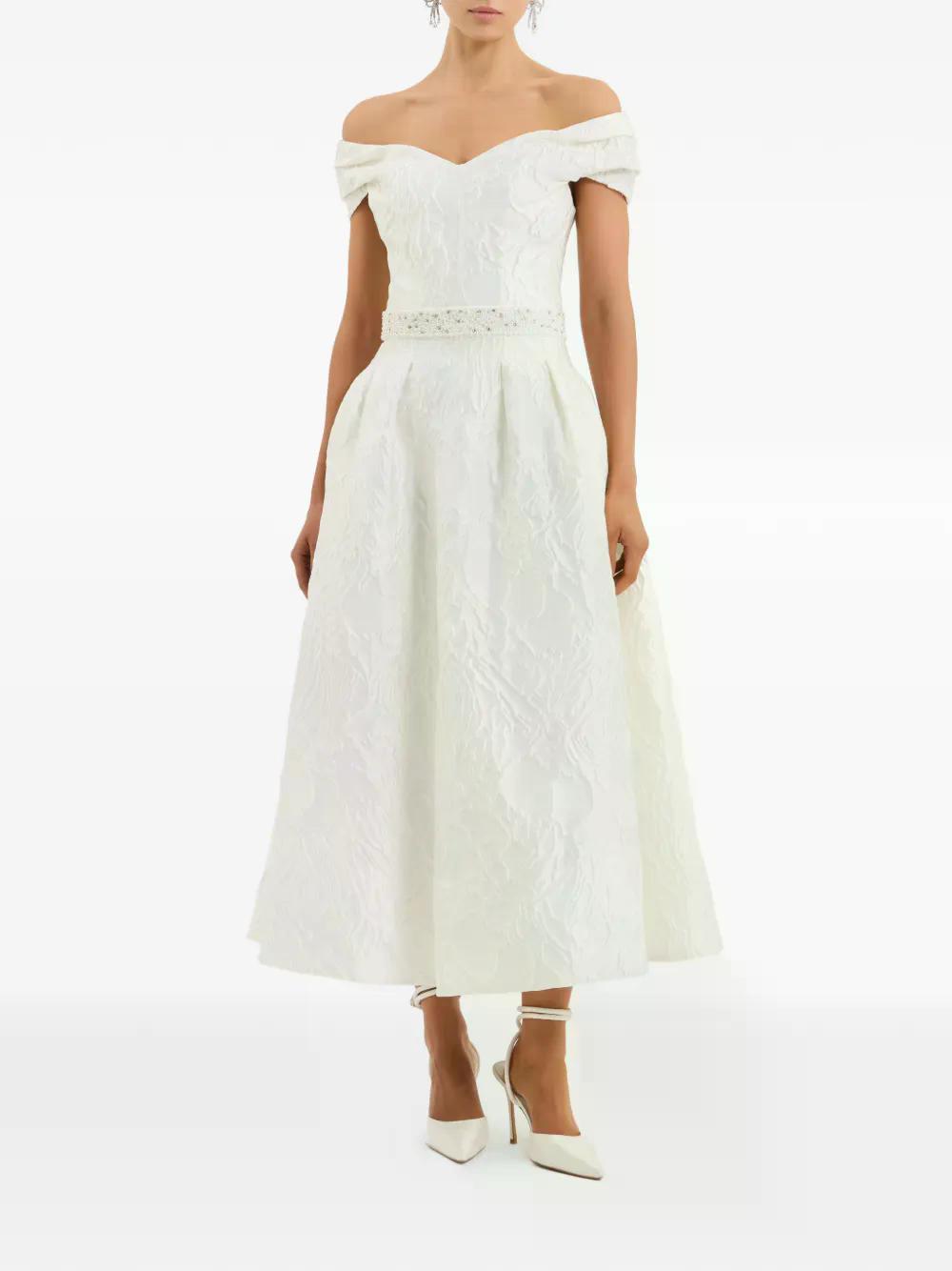 REBECCA VALLANCE Winslet Off-Shoulder Midi Dress