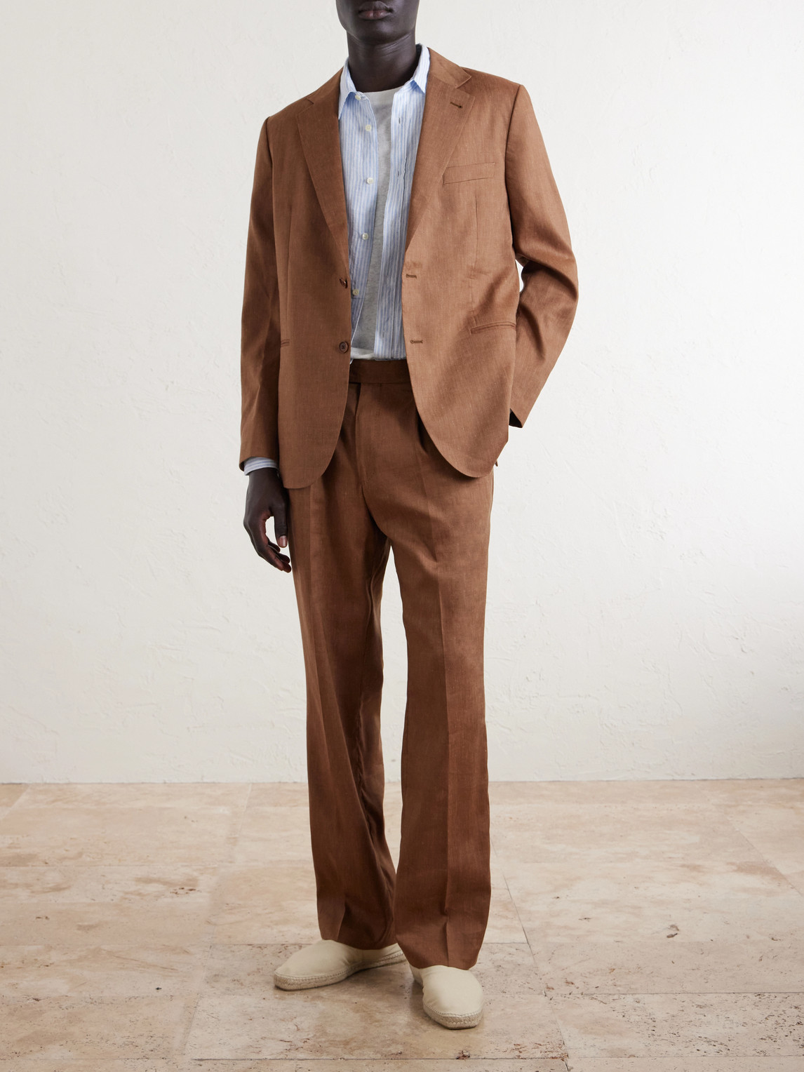 FRESCOBOL CARIOCA Affonso Pleated Straight-Leg Suit Trousers
