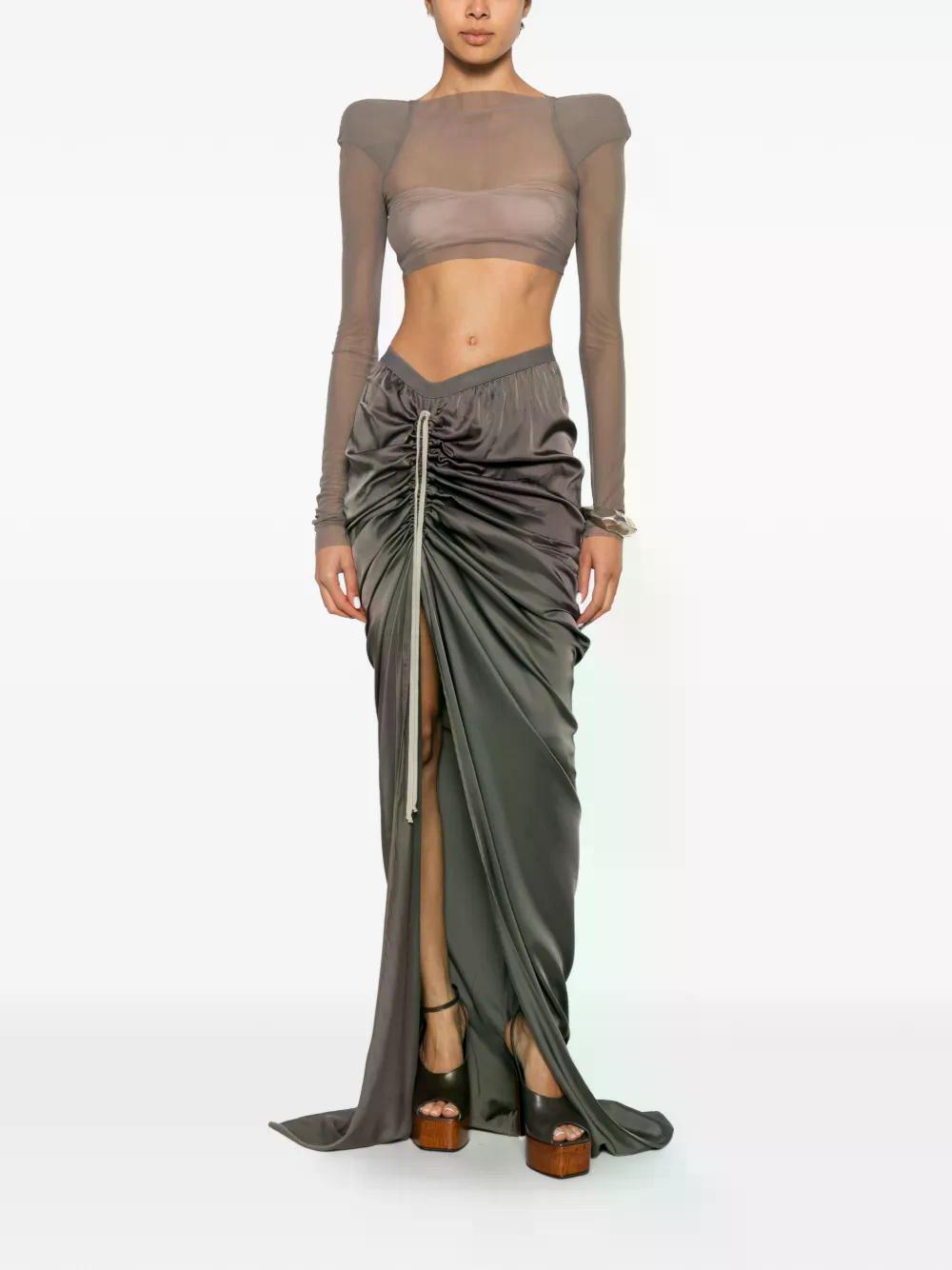RICK OWENS Structured-Shoulder Crop Top