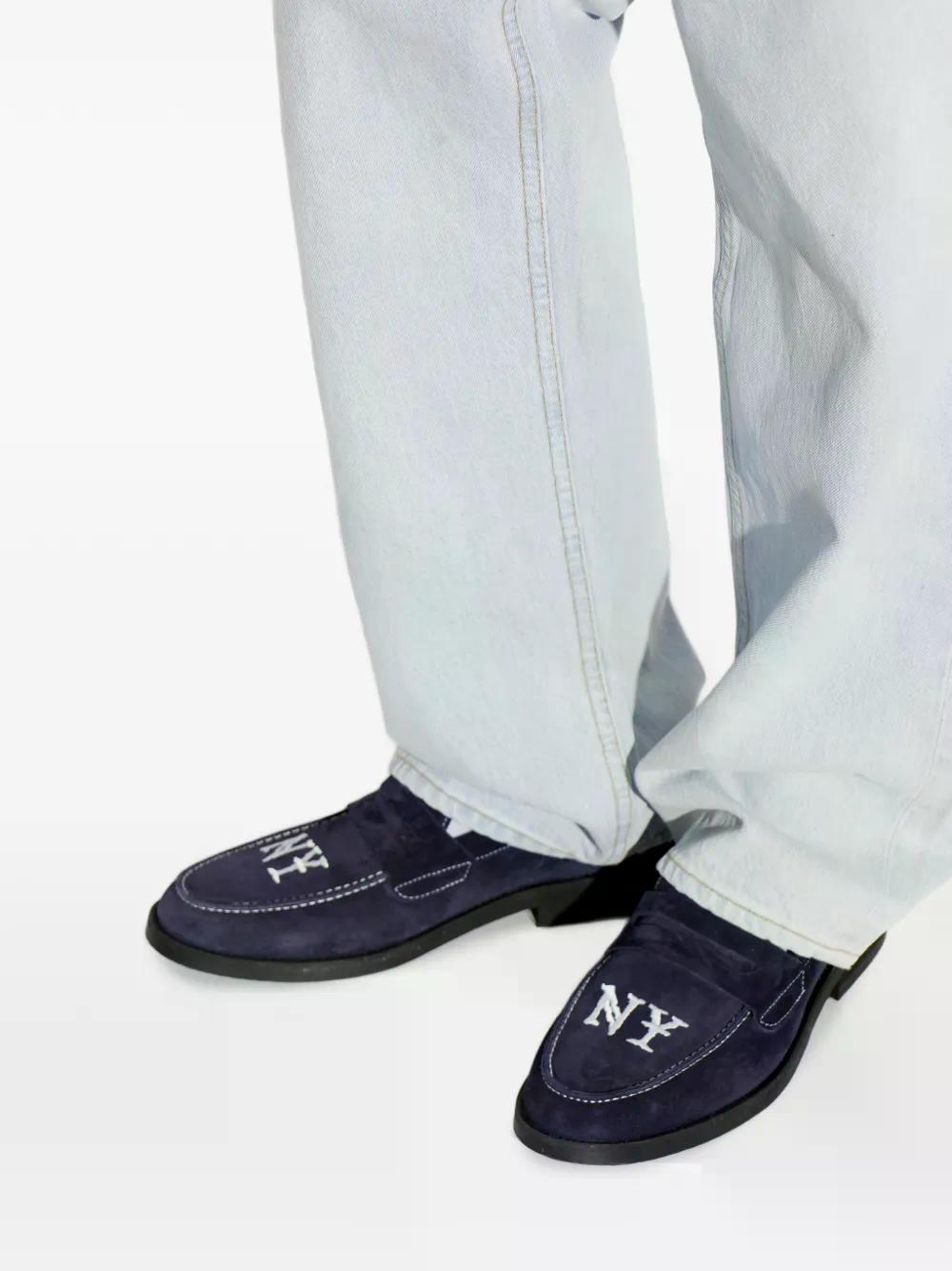 DUKE + DEXTER WILDE NY-Embroidered Suede Loafers
