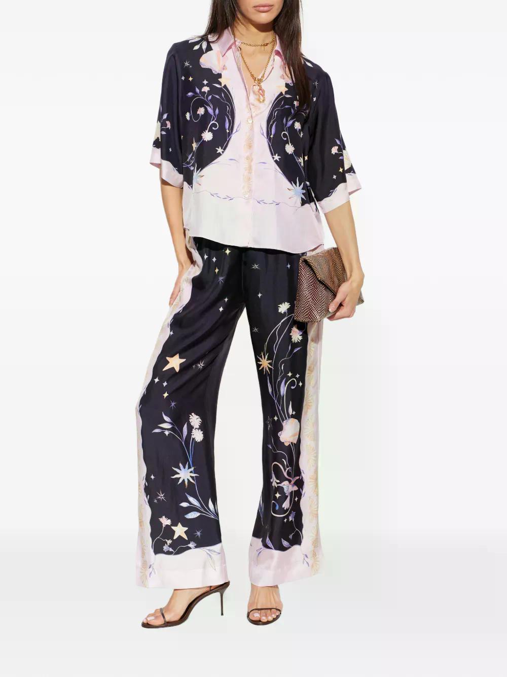FORTE_FORTE Seashell-Print Short-Sleeve Shirt