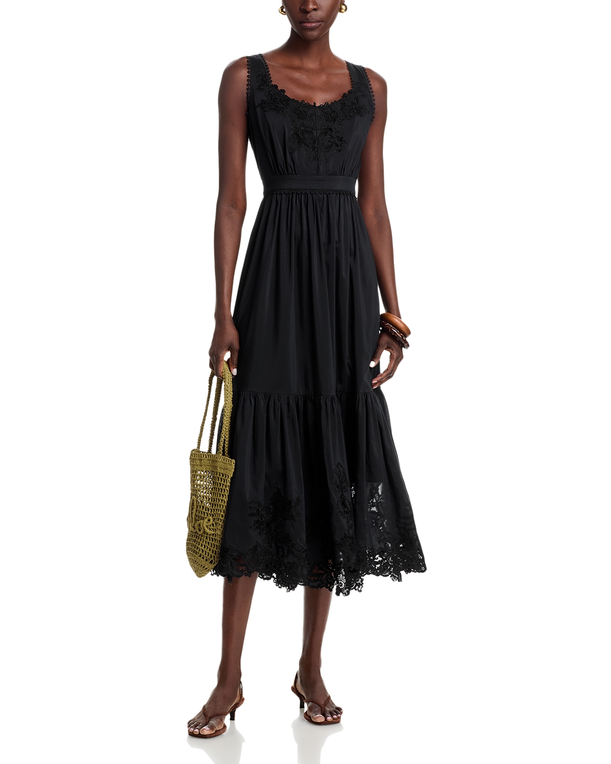 KOBI HALPERIN Zuri Lace Trim Midi Dress