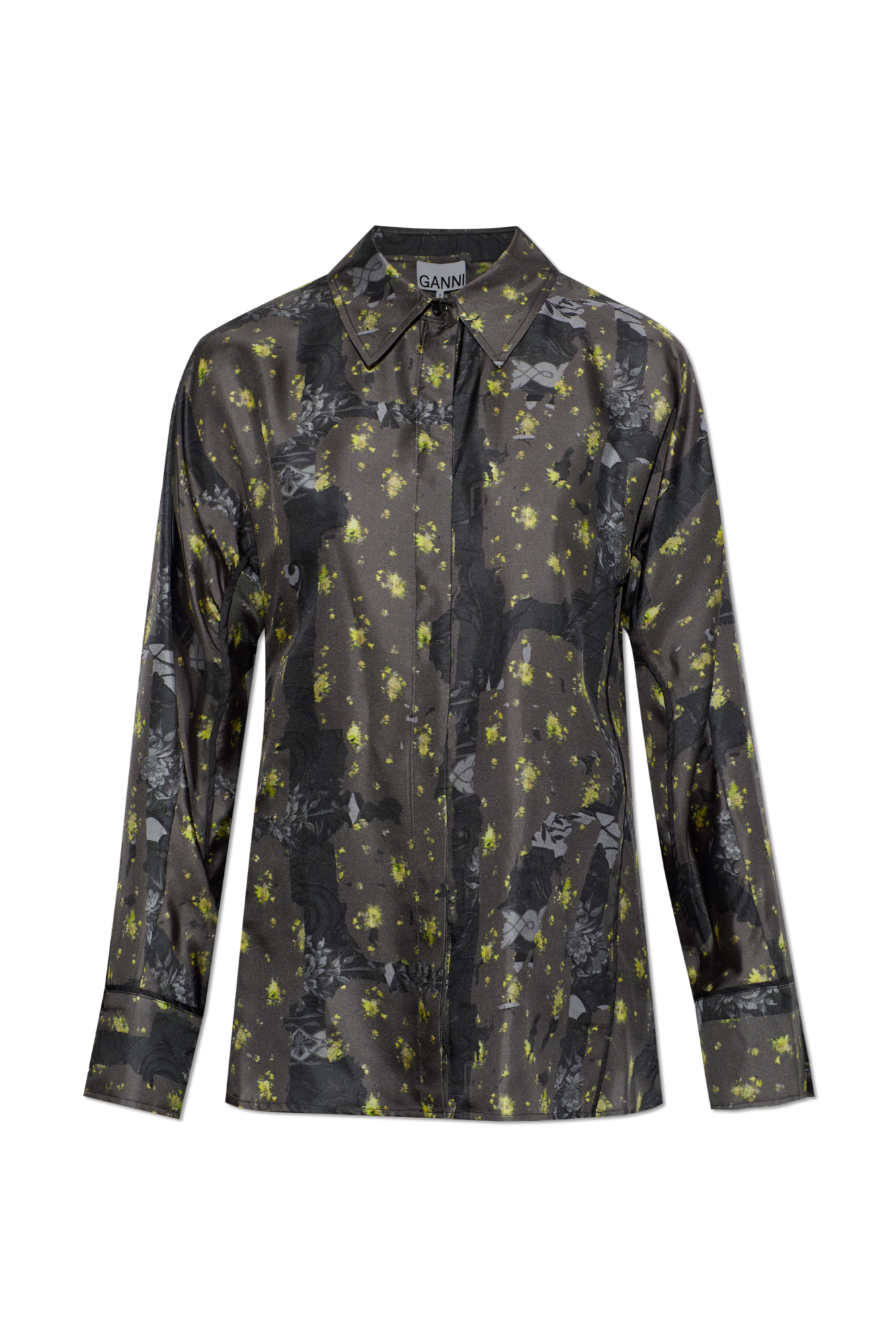 GANNI Silk Shirt with Waist Tie