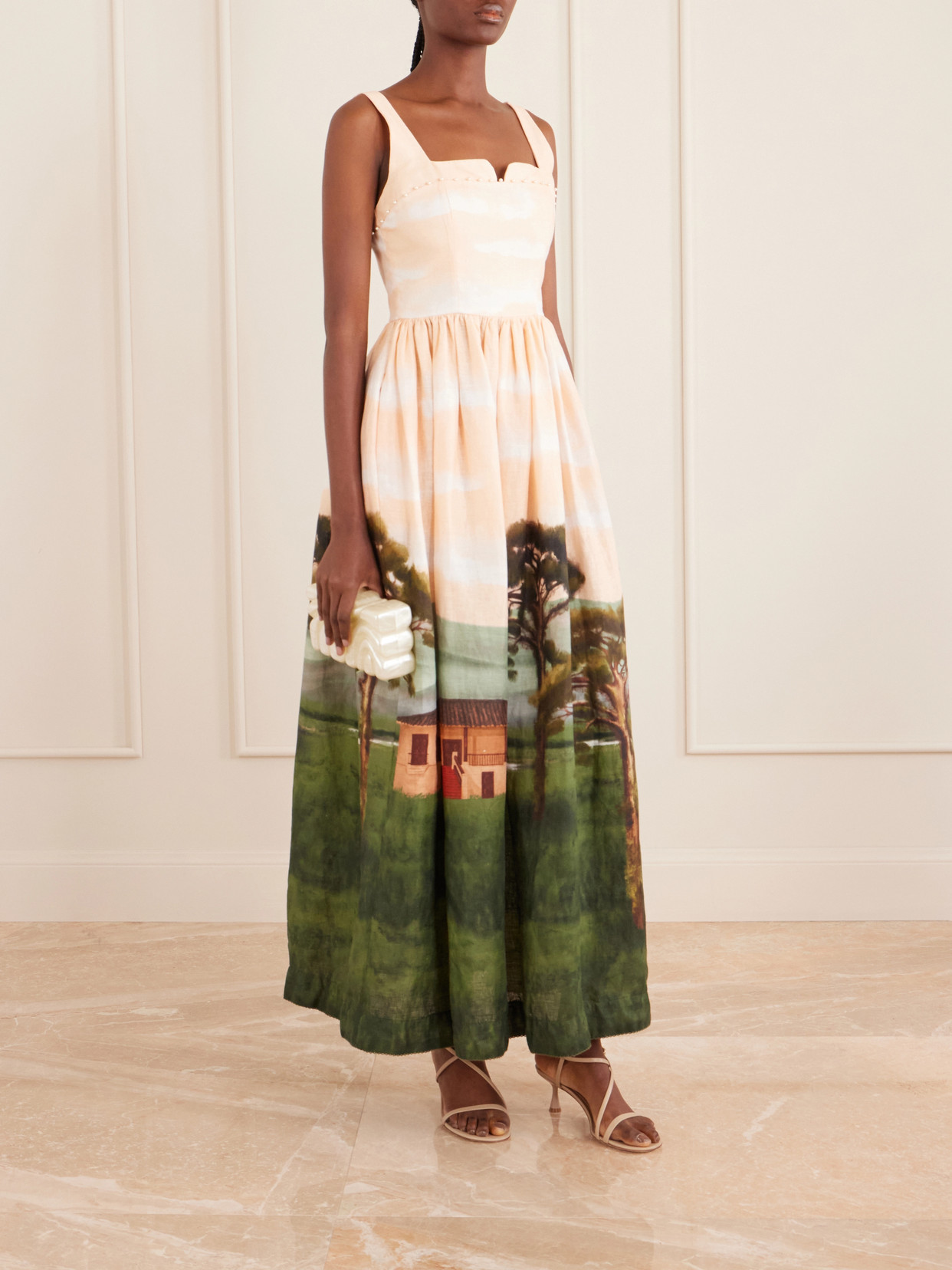 AGUA BENDITA Agua by Agua Bendita Jaspe Paraiso Linen Maxi Dress
