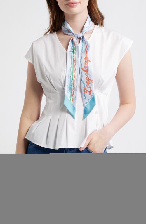 LONGCHAMP ribbon print silk bandana scarf