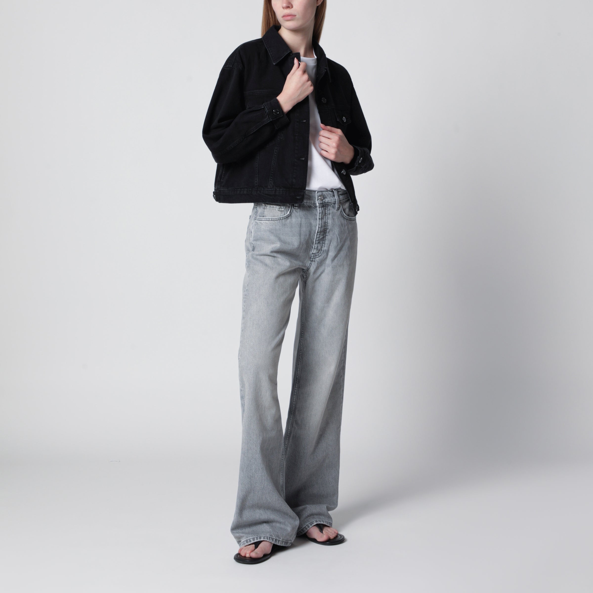 ANINE BING Hugh High-Rise Jeans in Light Denim