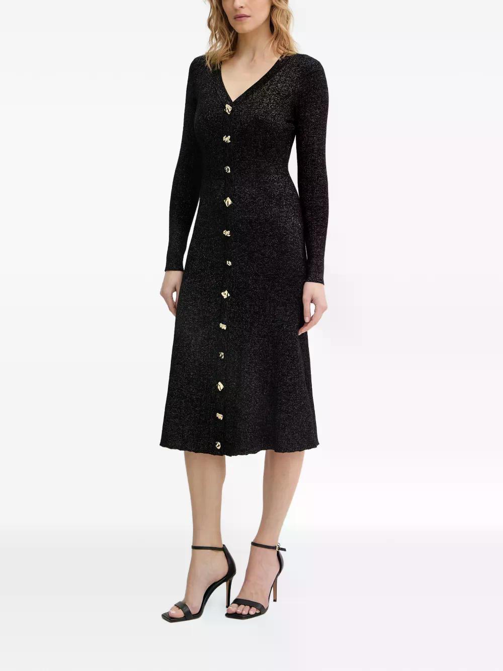 GUESS V-Neck Midi Dress
