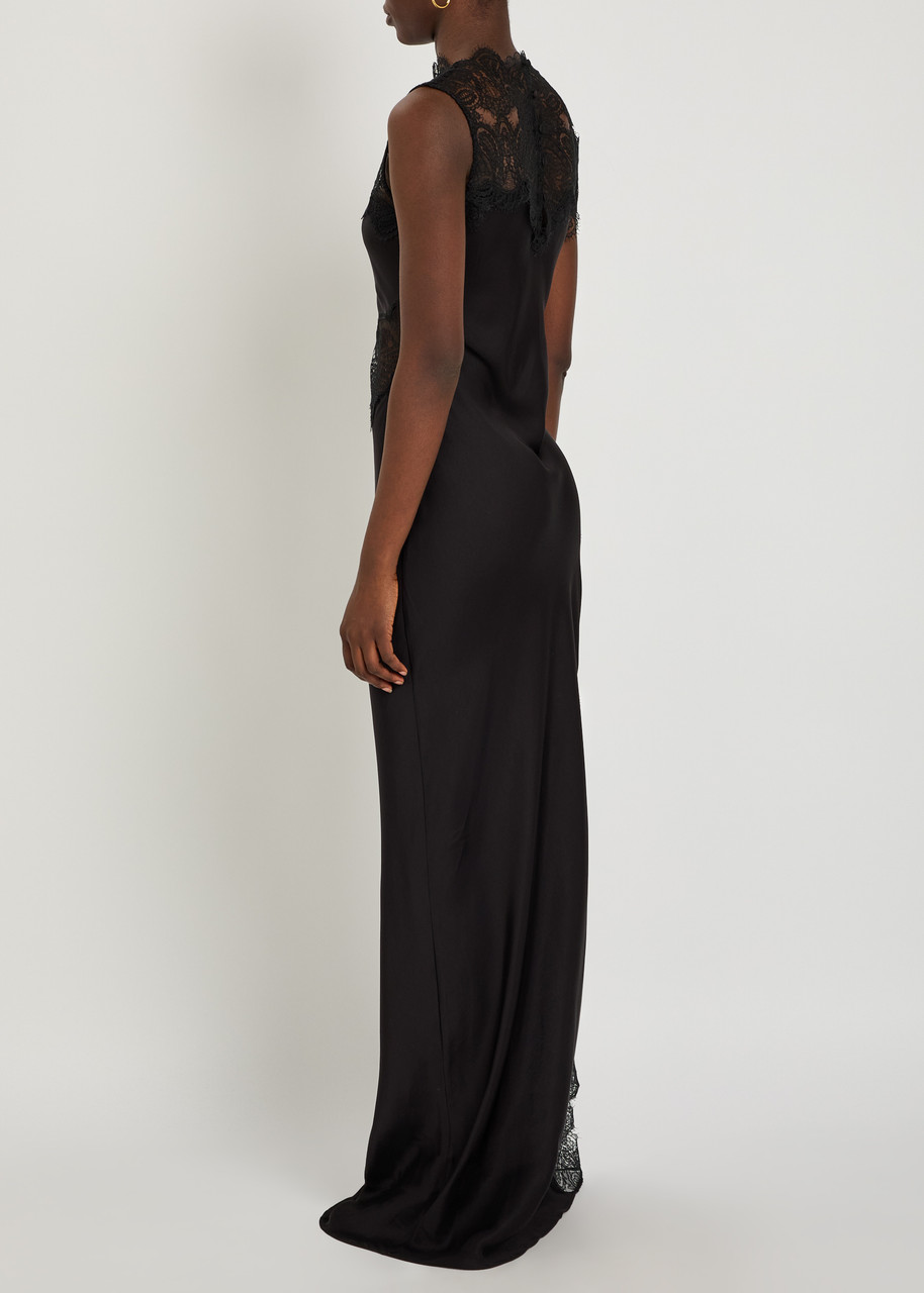 bhldn alice high-neck satin maxi dress Bhldn Alice High-Neck Satin Maxi Dress In White - 31% Off