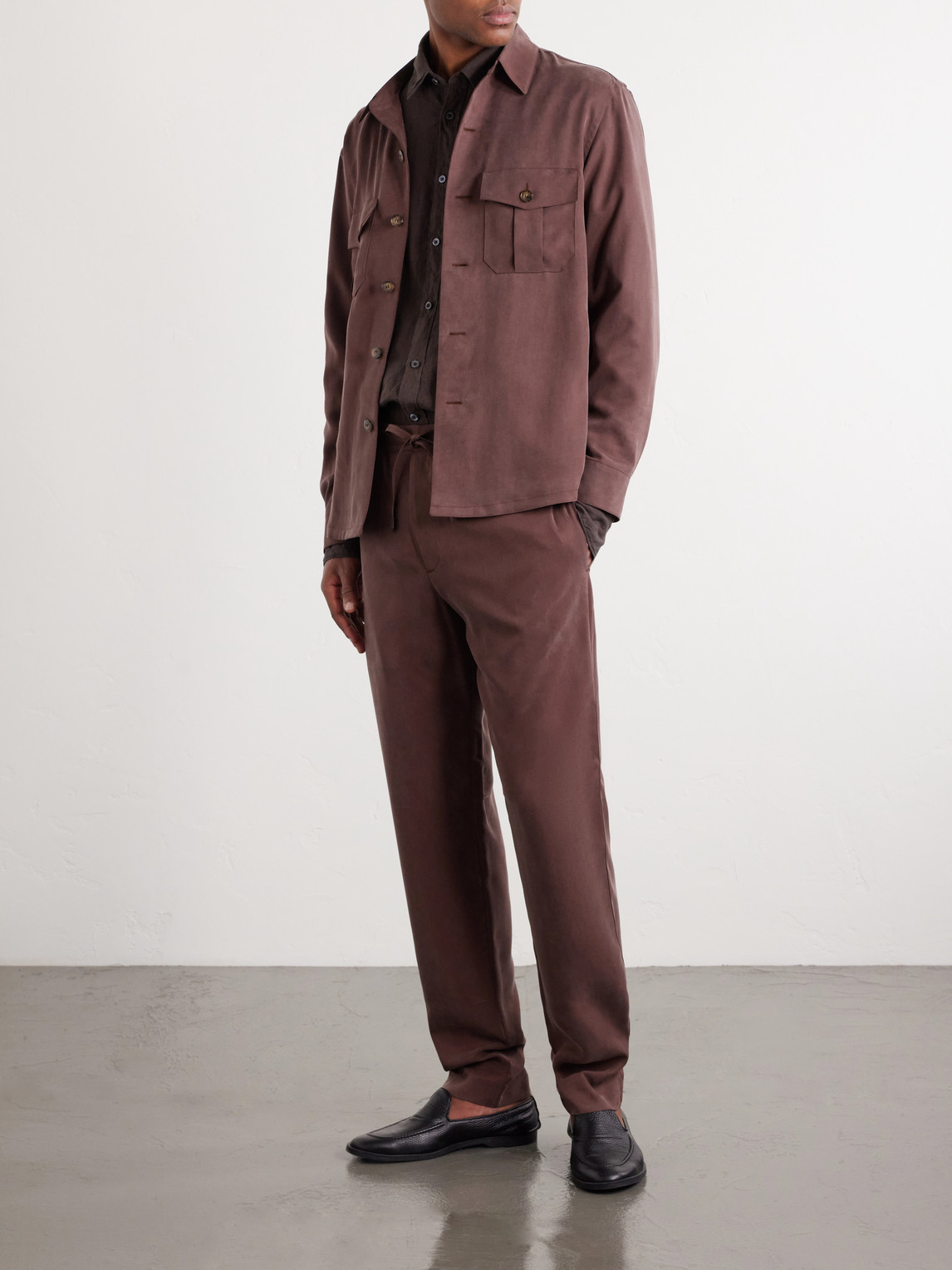 CANALI Straight-Leg Lyocell Drawstring Trousers